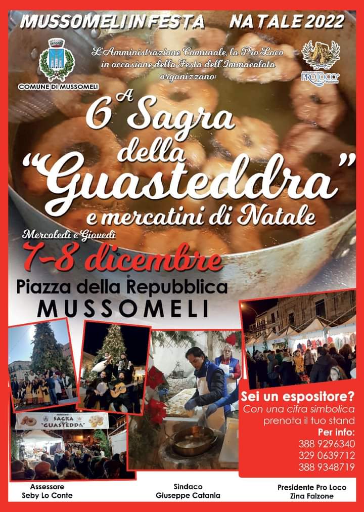 Mussomeli, “Sagra della Guastedda" e mercatini di Natale. La Pro Loco ...