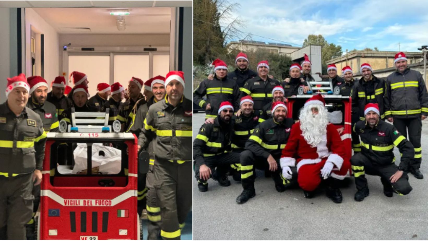 Caltanissetta, Babbo Natale e i suoi assistenti pompieri: i Vigili del fuoco portano i doni al ...
